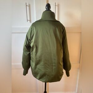 COS | Jackets & Coats | Cos Ribbedcollar Green Puffer Jacket | Poshmark